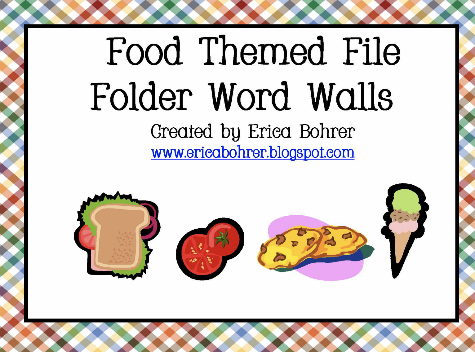 600 Followers Thank You and a Food Themed File Folder Word Wall Freebie!