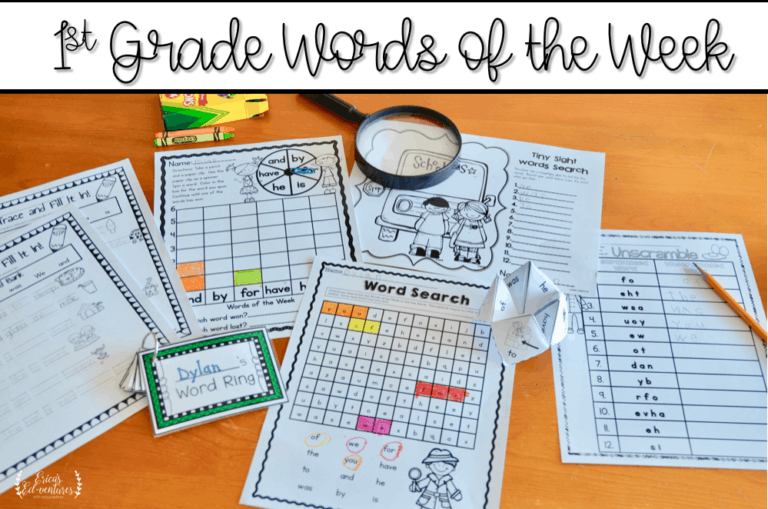 First Grade Words of the Week